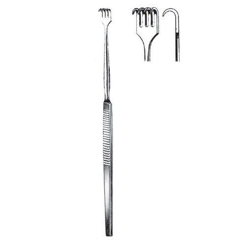Retractor, Sharp, 4 Prongs, 16cm | Rhein Website