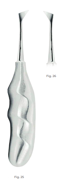 Cryer Root Elevators with Anatomically Shaped Handle in stainless steel Fig. 25 | Rhein Website